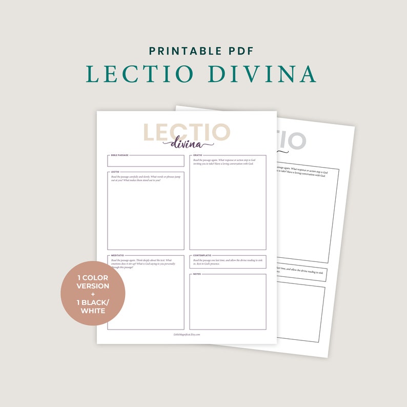 Lectio Divina Catholic Bible Study Guide: Prayer Journal (PDF) - Etsy
