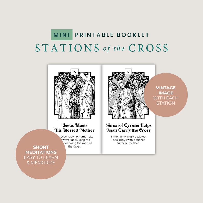 Stations of the Cross Booklet: Mini Printable Lent Meditations (PDF) - Etsy