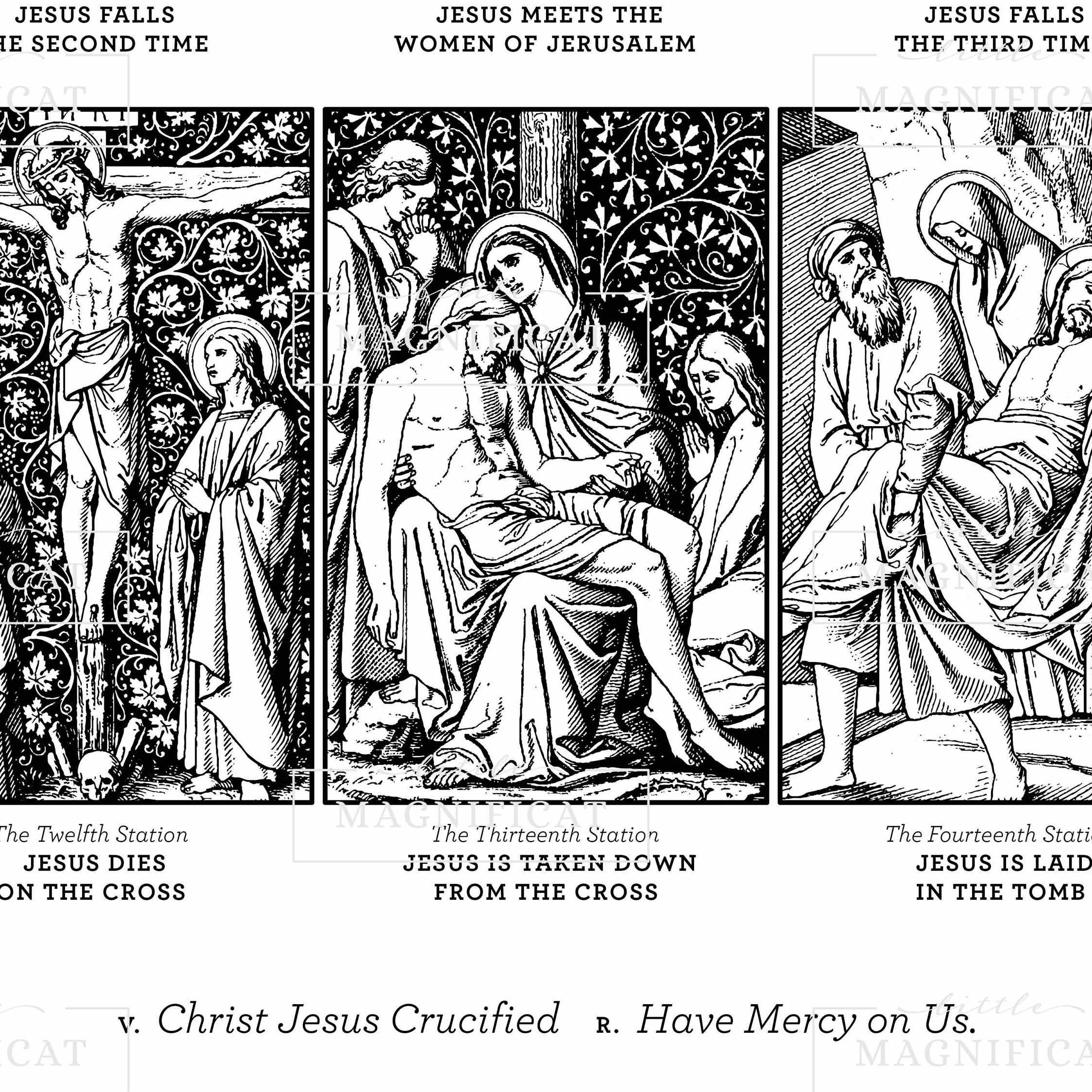 Stations of the Cross Compact Poster With Vintage Illustrations, the ...