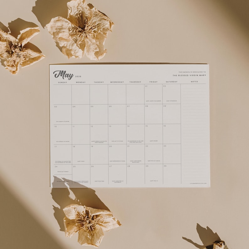 2026 Catholic Liturgical Calendar: Sundays, Saints Feast Days ...
