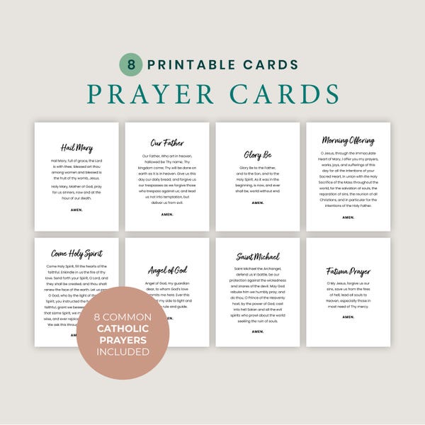 Catholic Prayer Cards - Etsy