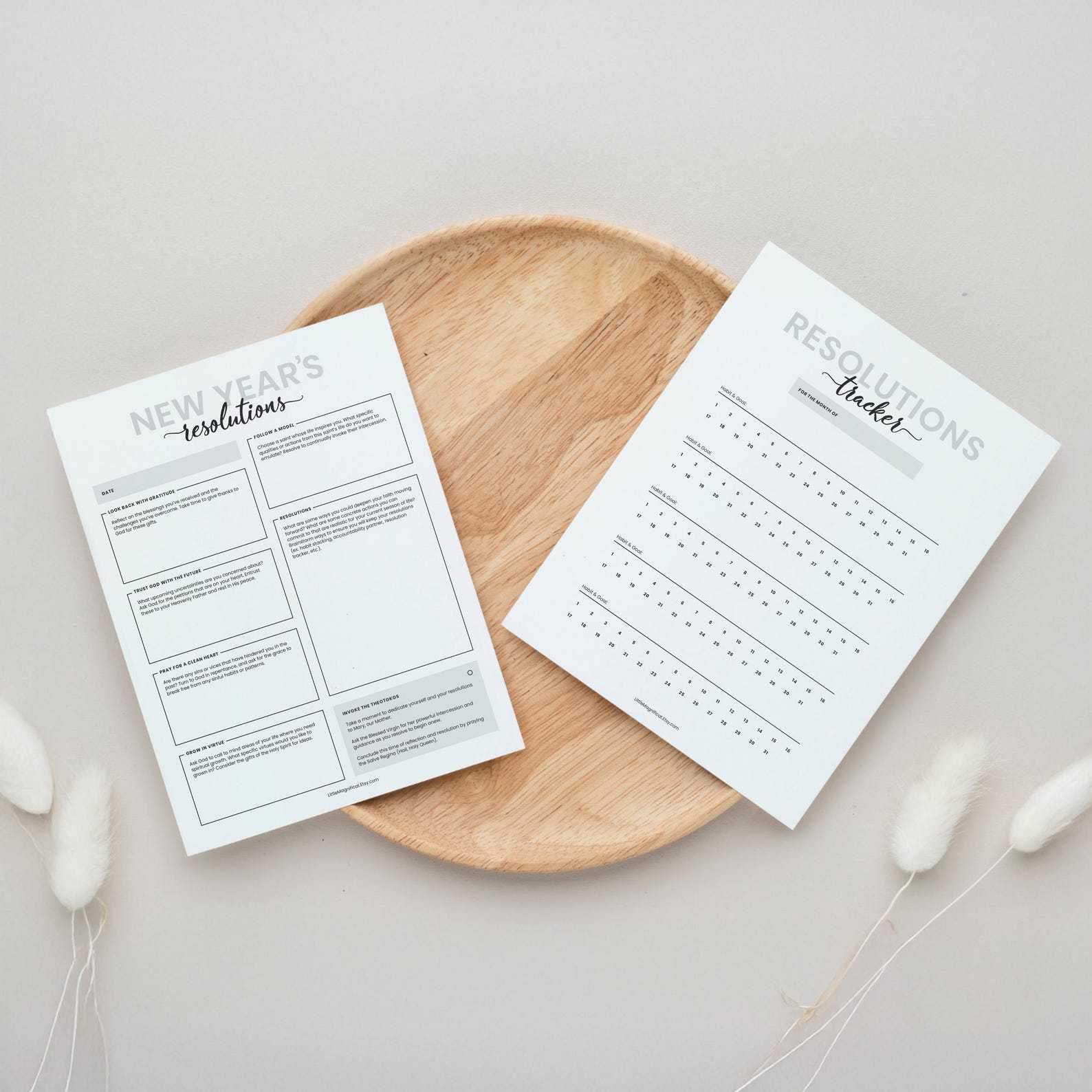 Catholic New Year Resolutions: Prayer Journal & Habit Tracker (PDF) - Etsy