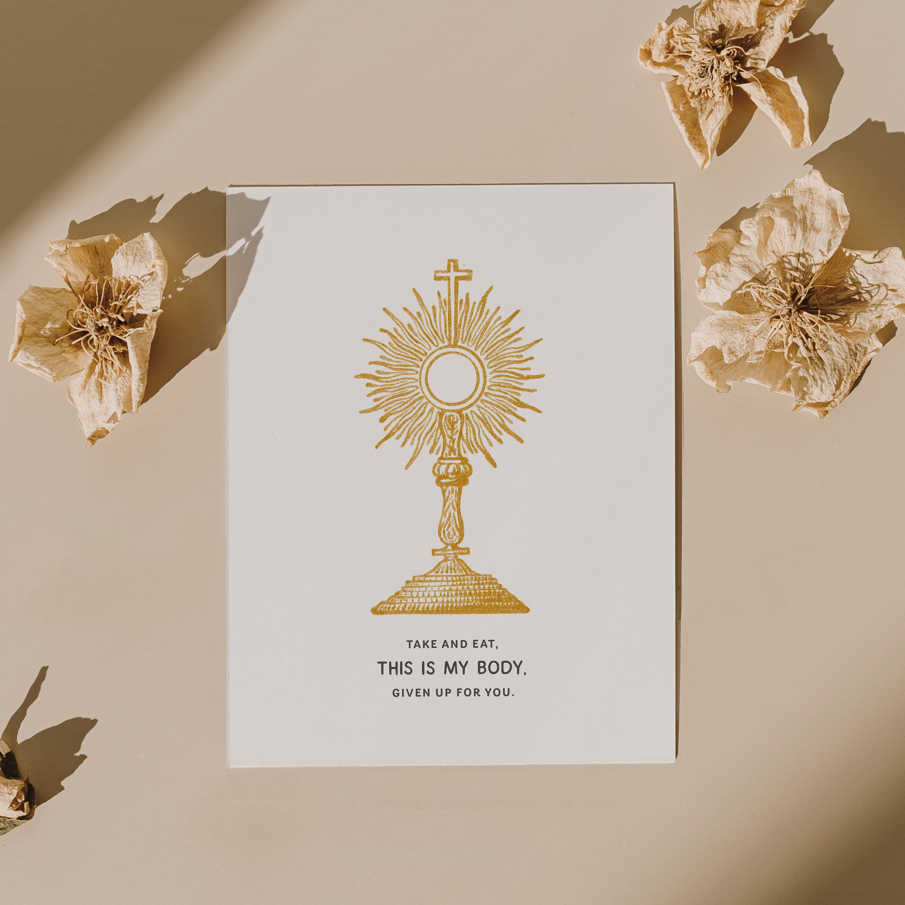 Take and Eat Jesus Body and Blood Catholic Artwork Communion Gift Blessed Sacrament Monstrance ...