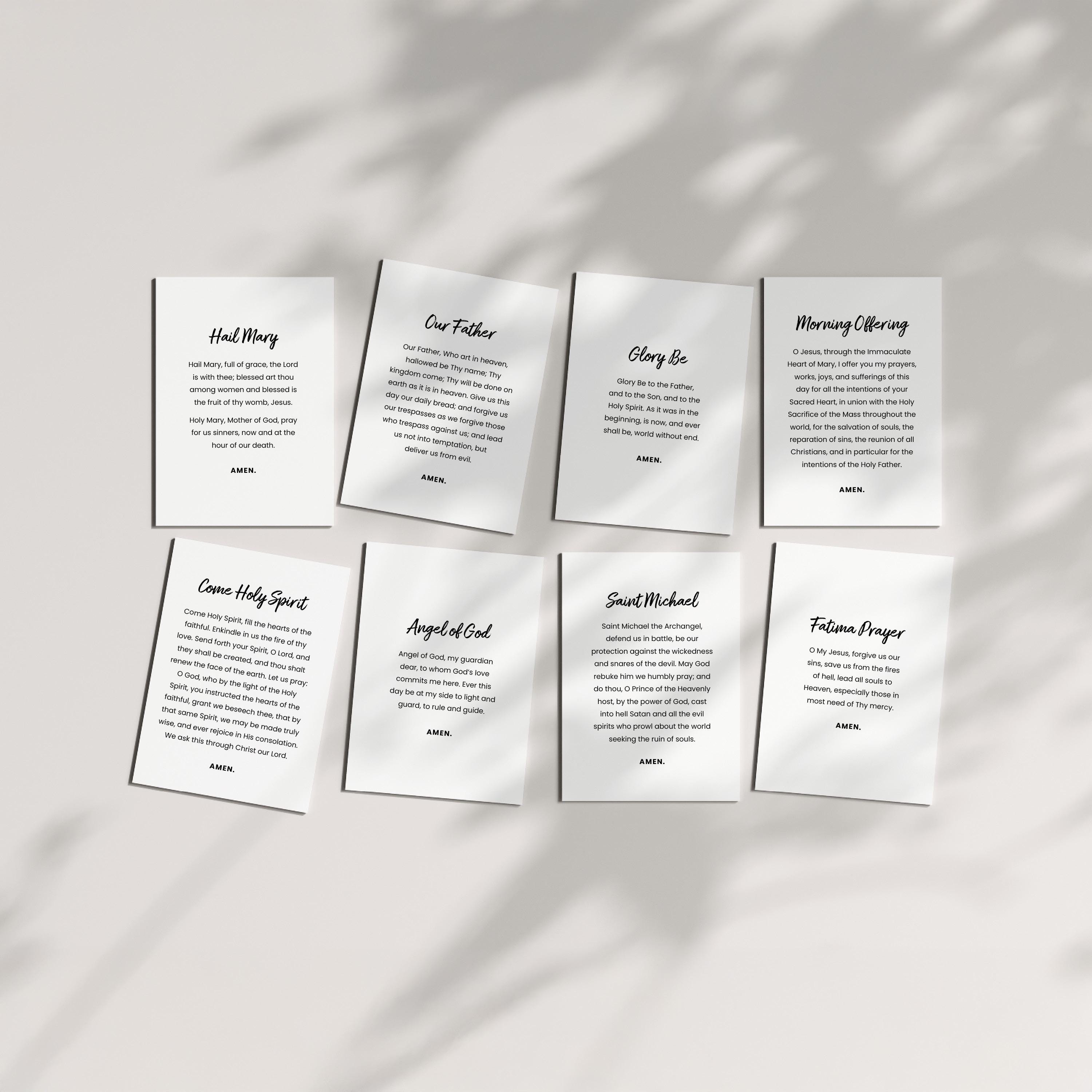 Catholic Prayer Cards: 8 Printable Prayers Bundle (PDF) - Etsy