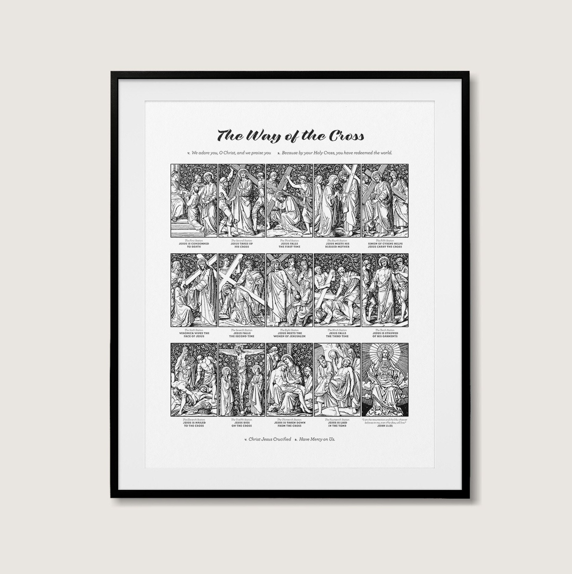 Stations of the Cross Compact Poster With Vintage Illustrations, the ...