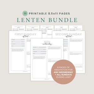 2025 Printable Lenten Journal Planner Bundle With Lent Mass Readings ...