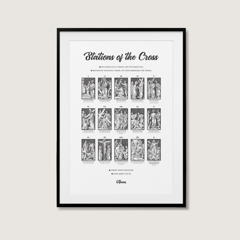PRINT Stations of the Cross Poster for Lent Catholic Art for Lent ...