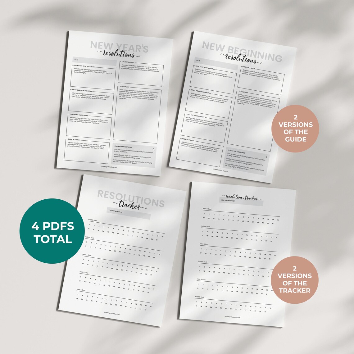 Catholic New Year Resolutions: Prayer Journal & Habit Tracker (PDF) - Etsy