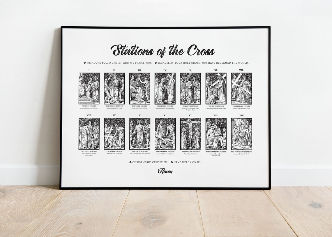 Stations of the Cross Poster for Lent Wall Decor Stations of the Cross ...