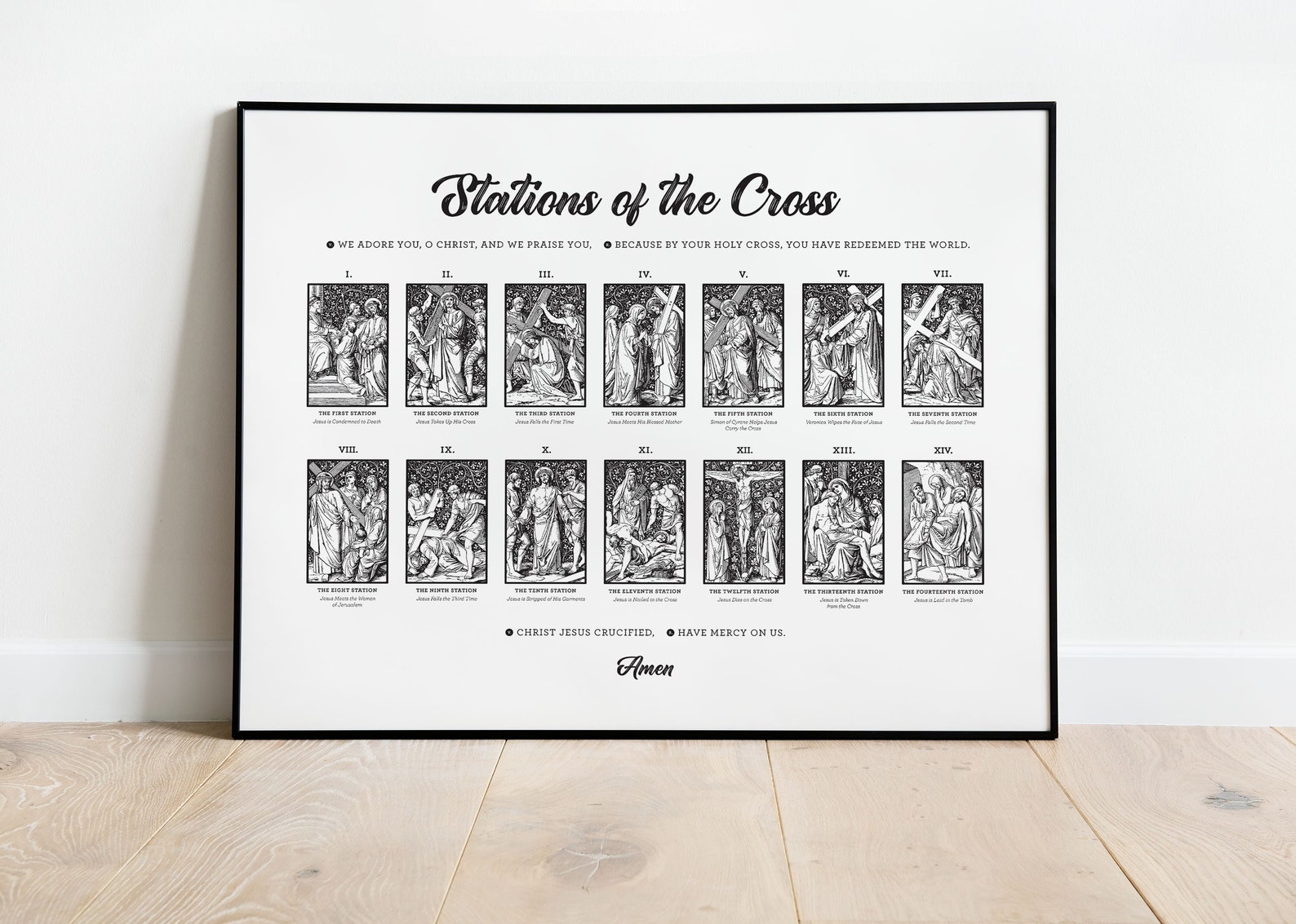 Stations of the Cross Poster for Lent Wall Decor Stations of the Cross ...