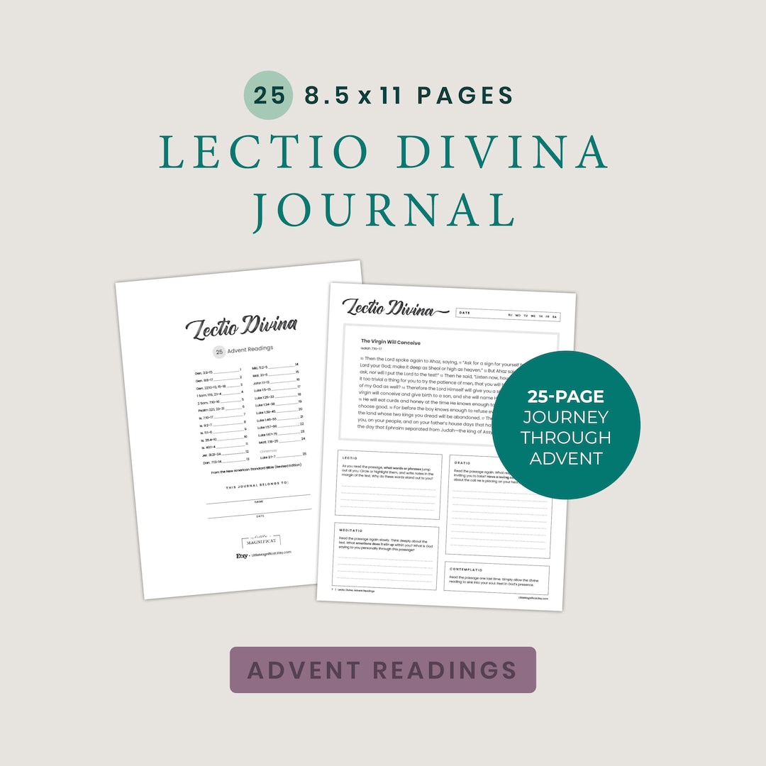 Advent Lectio Divina Journal: 25-page Catholic Bible Study Guide (PDF ...