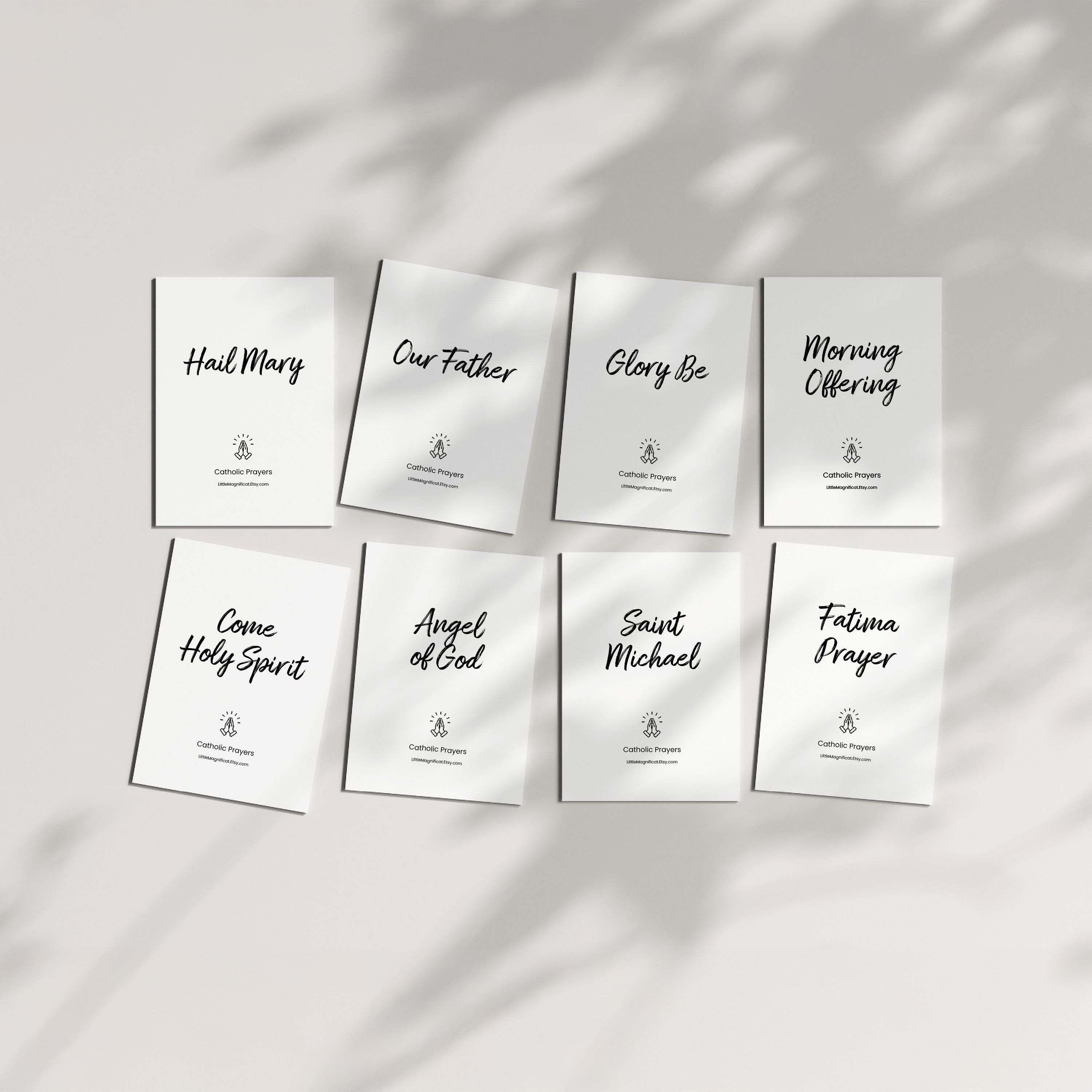 Printable Catholic Prayer Cards of 8 Catholic Prayers Bundle Hail Mary ...