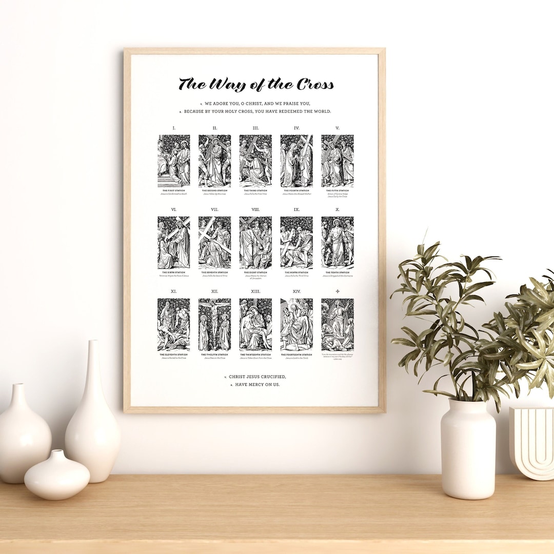 Stations of the Cross Poster: Vintage Lent Artwork (digital Download ...