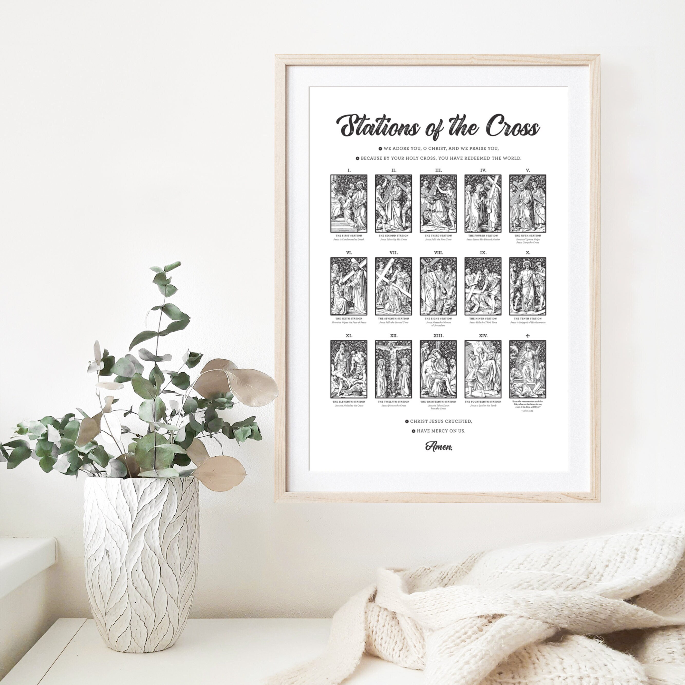 Stations of the Cross Poster for Lent Wall Decor Stations of the Cross ...