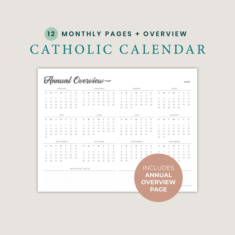 2026 Catholic Liturgical Calendar: Sundays, Saints Feast Days ...