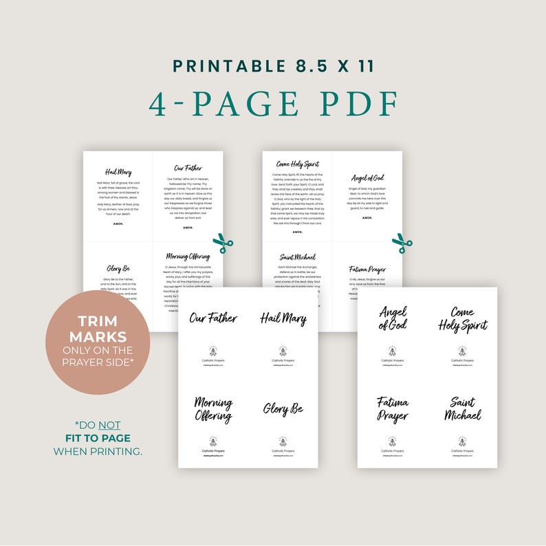 Catholic Prayer Cards: 8 Printable Prayers Bundle (PDF) - Etsy