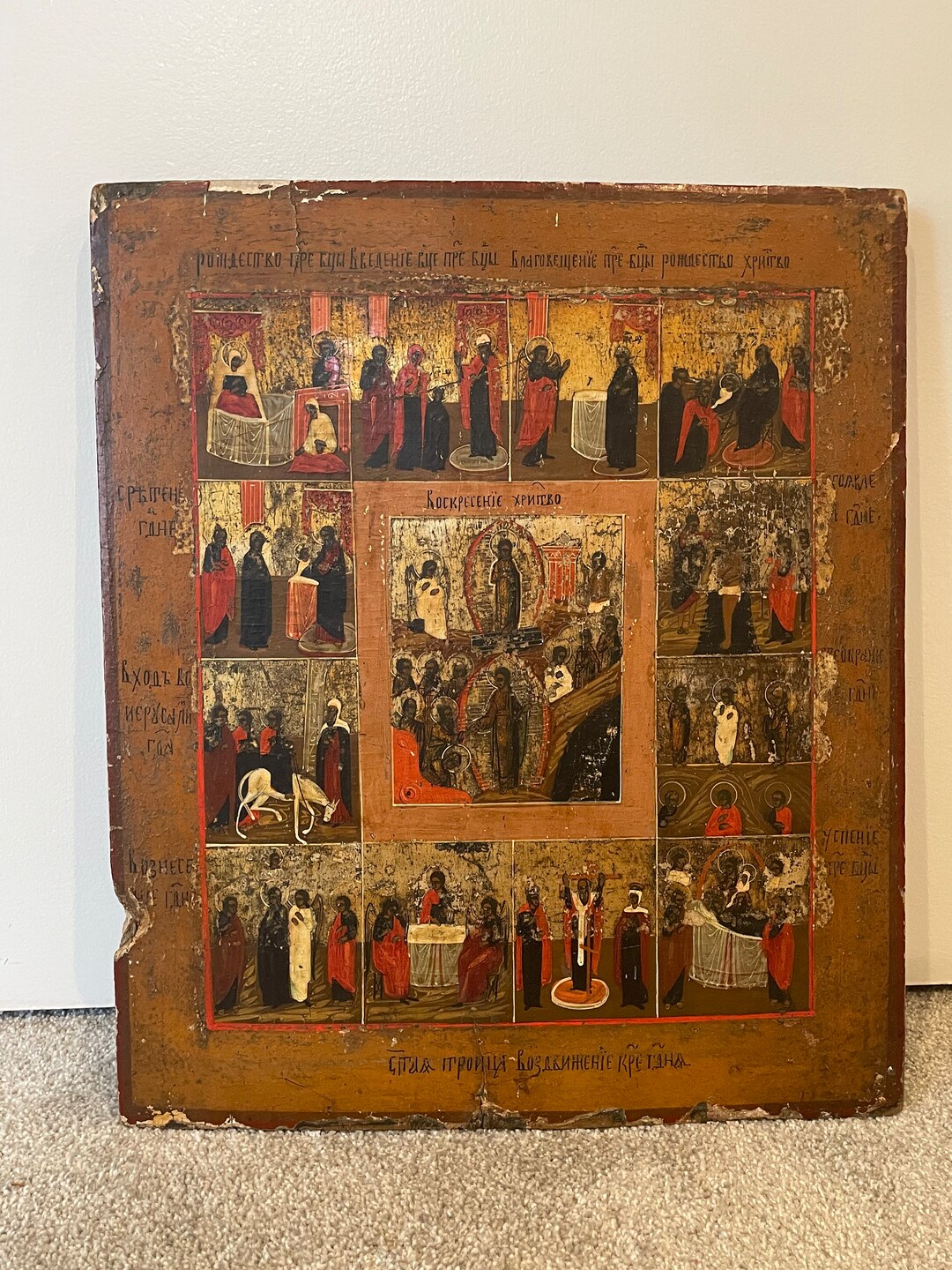 Antique Orthodox Icon of Resurrection of Christ - Etsy