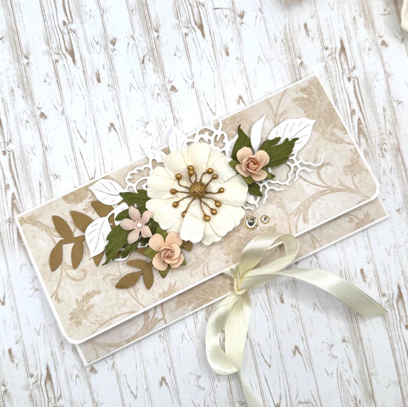 Handmade Floral Wedding Money Envelope, Cash Gift Card Holder - Etsy