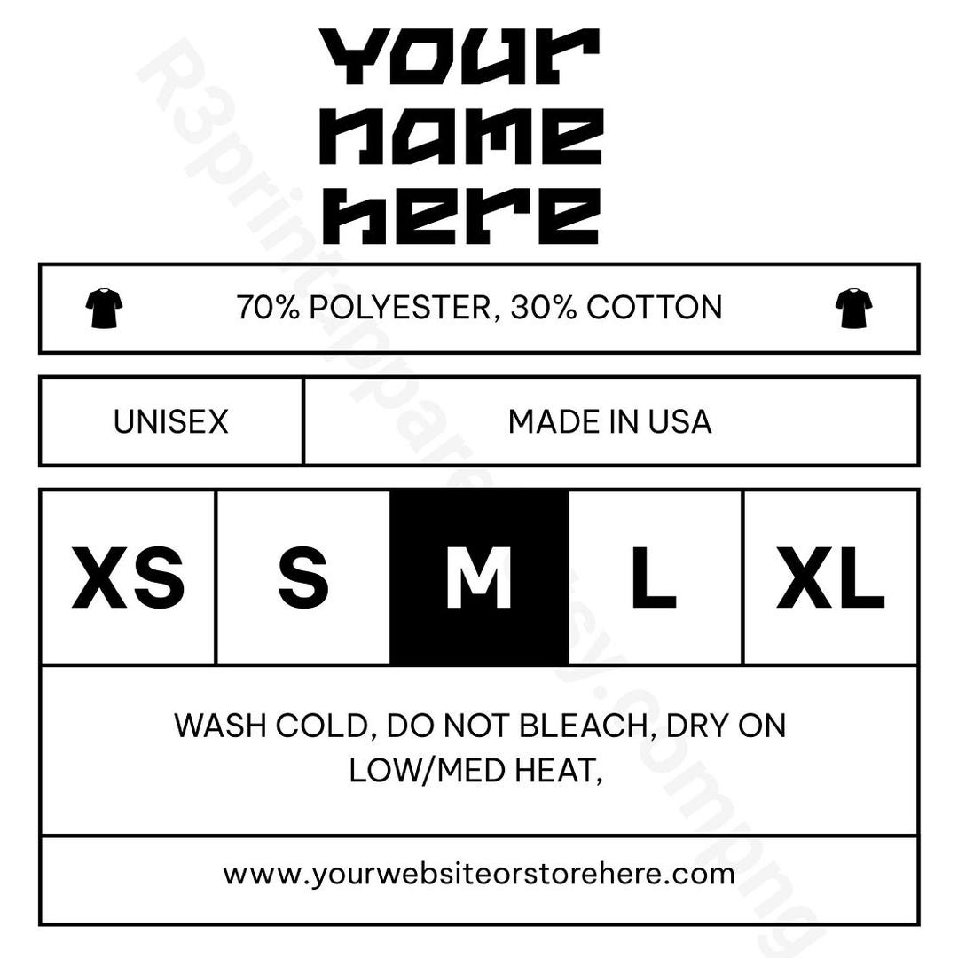 15 Customized T-shirt Tags, Custom Label,neck Label Dtf, Full Color ...