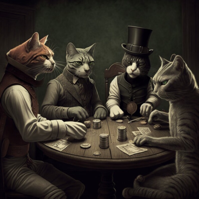 Cats Playing Poker - Etsy