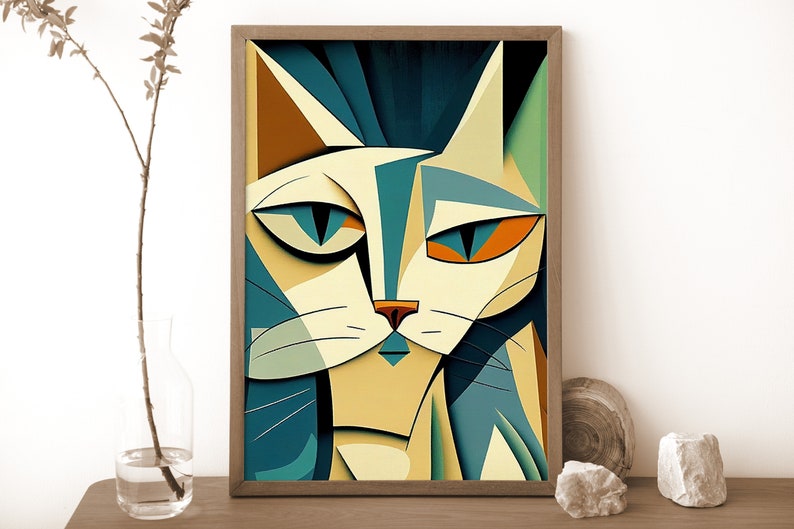 Pablo Picasso Cat Print Cute Cat Painting Cheap Art Minimal Wall Decor ...