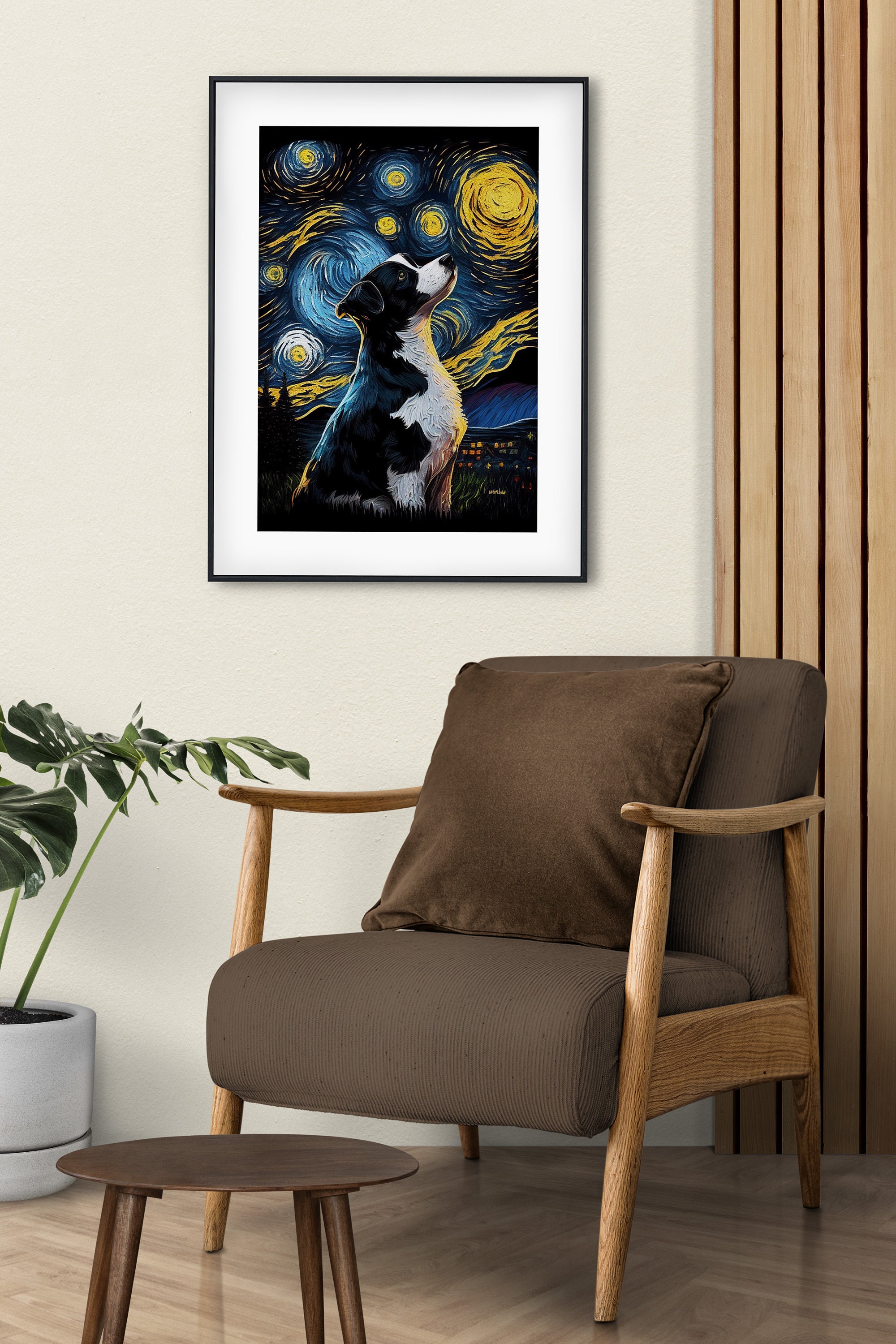 Vincent Van Gogh's the Starry Night Dog Print Cute Dog Painting Art ...