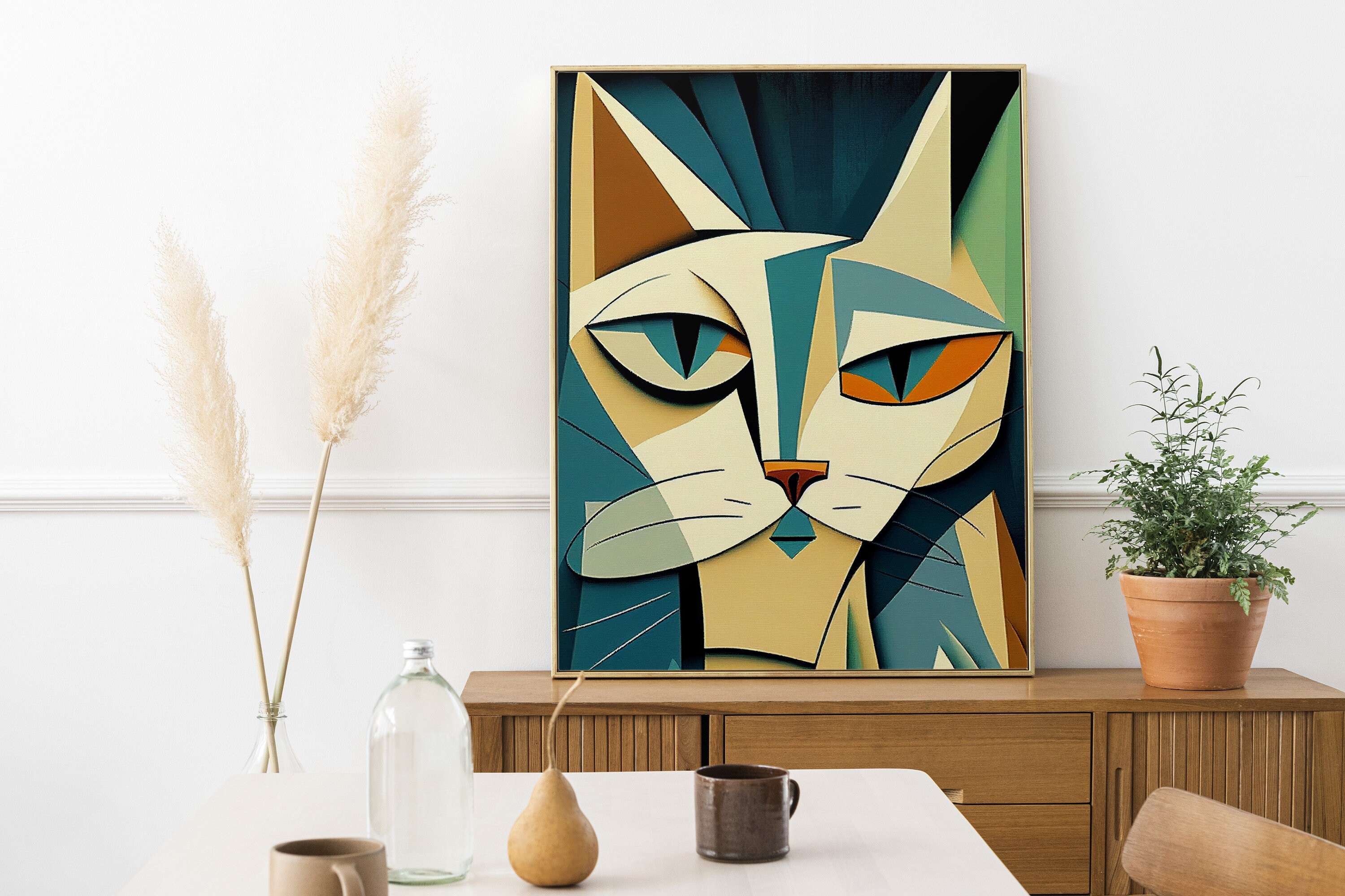 Pablo Picasso Cat Print Cute Cat Painting Cheap Art Minimal Wall Decor ...