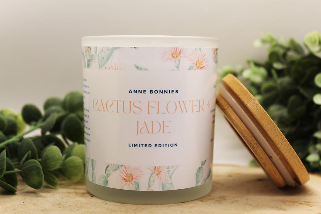 Cactus Flower Jade Scented Candle Clean Candle Hand Poured Small Batch ...