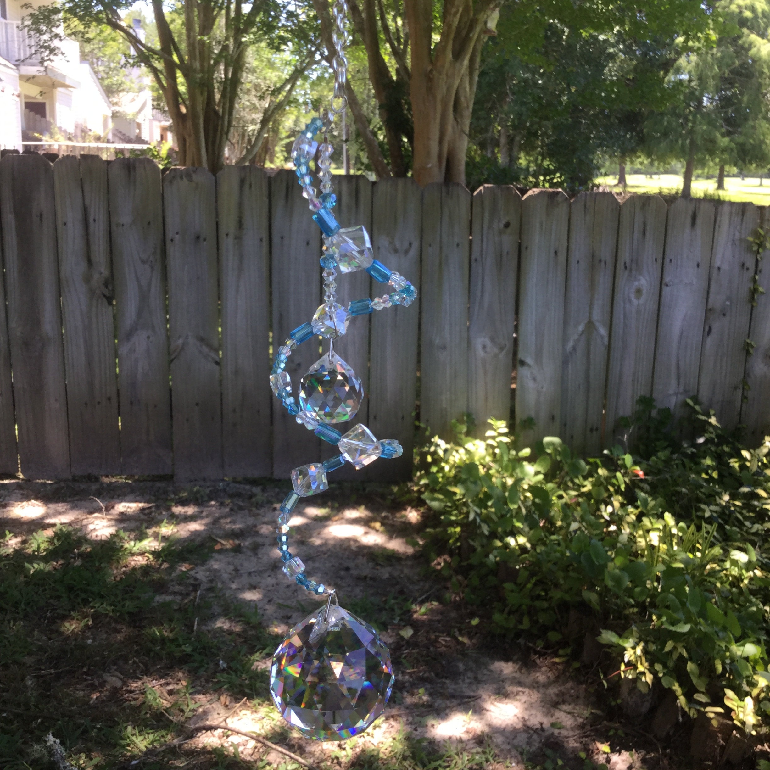 Blue Crystal Spiral Double Suncatcher/crystal Suncatcher/spiral ...