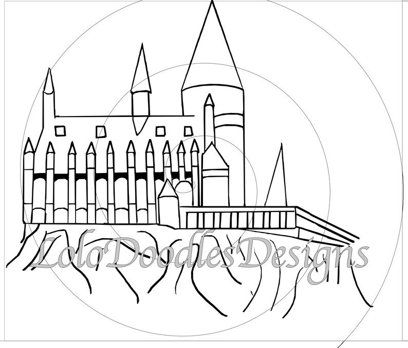 Hogwarts / Wizard Castle Outline SVG / Castle - Etsy