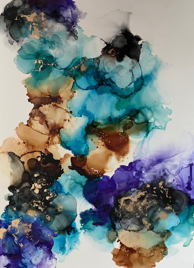 Lila Original Alcohol Ink Art - Etsy