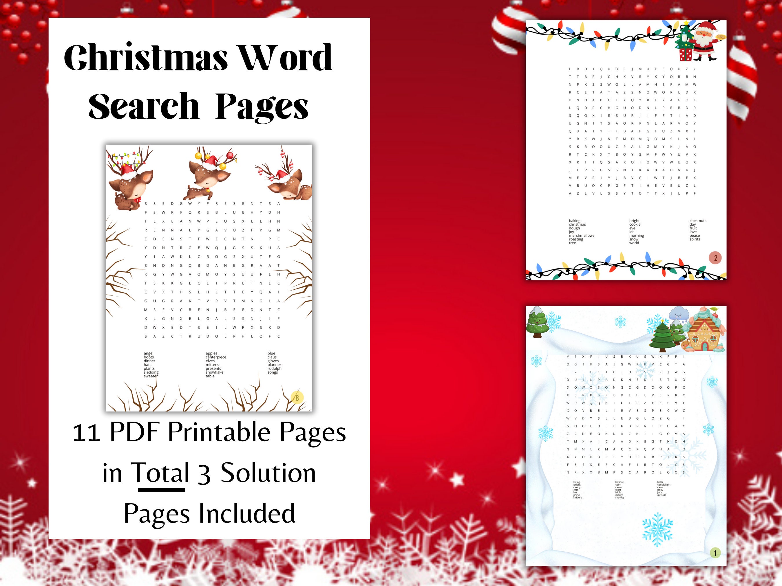 Christmas Word Search Instant Download Pdf Print Christmas - Etsy