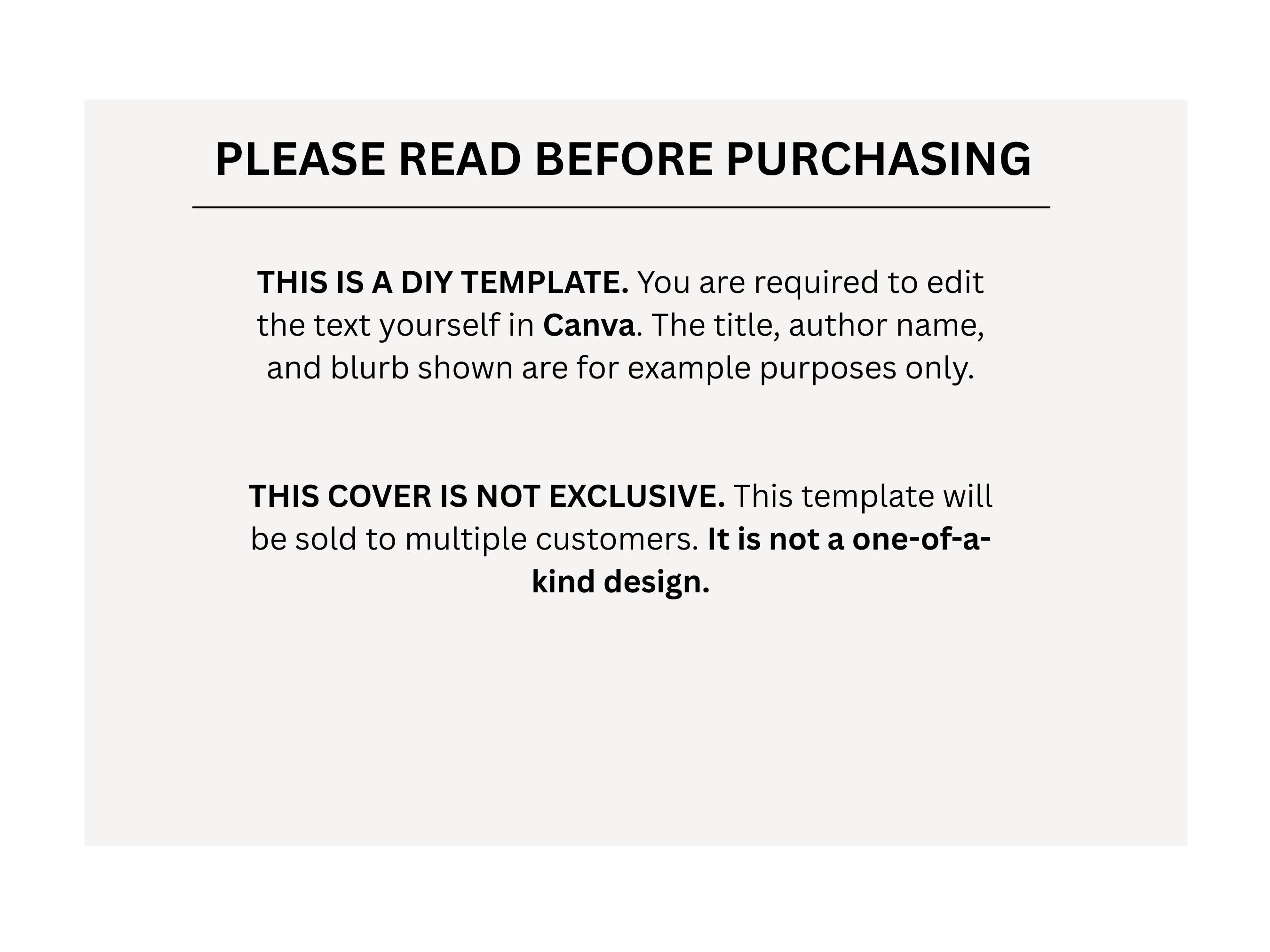 Book Cover Template| Digital Download| Canva, KDP |PDF Download - Etsy