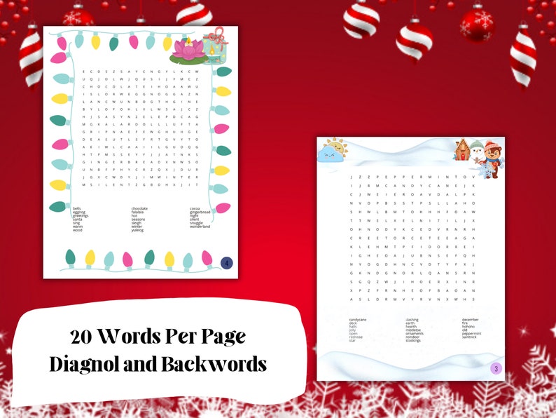 Christmas Word Search Instant Download Pdf Print Christmas - Etsy