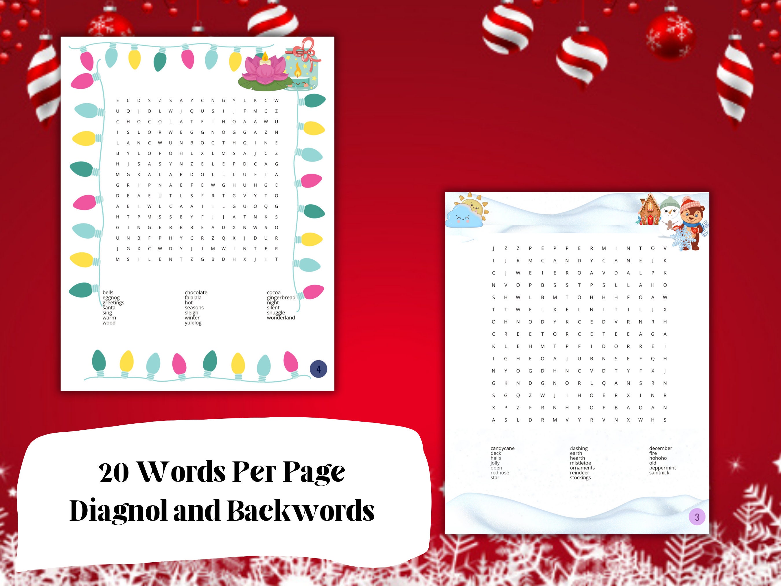 Christmas Word Search Instant Download Pdf Print Christmas - Etsy