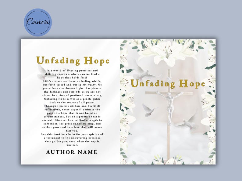 Christian Book Cover Template for Canva: Inspirational Design Digital ...