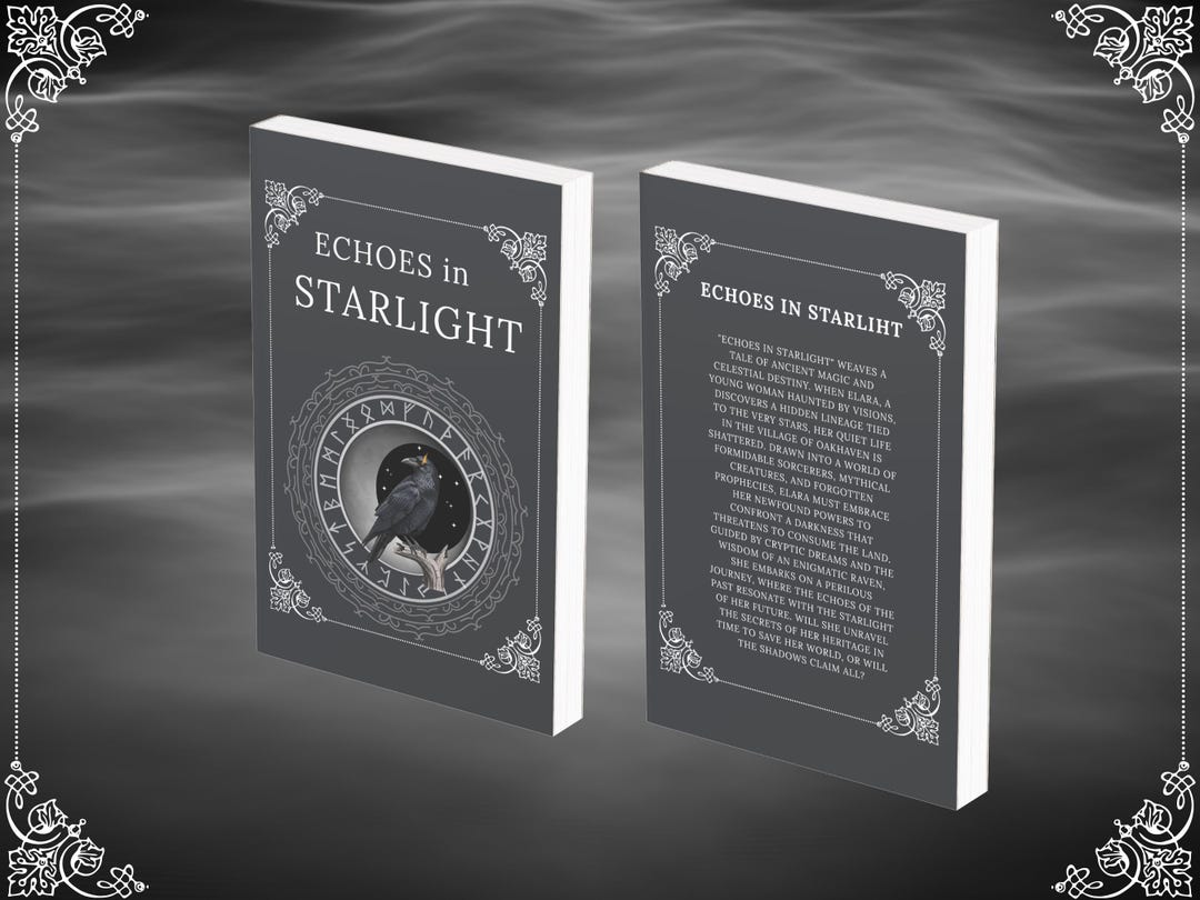 Premade Fantasy Book Cover: Raven, Runes, Starlight - Customizable ...
