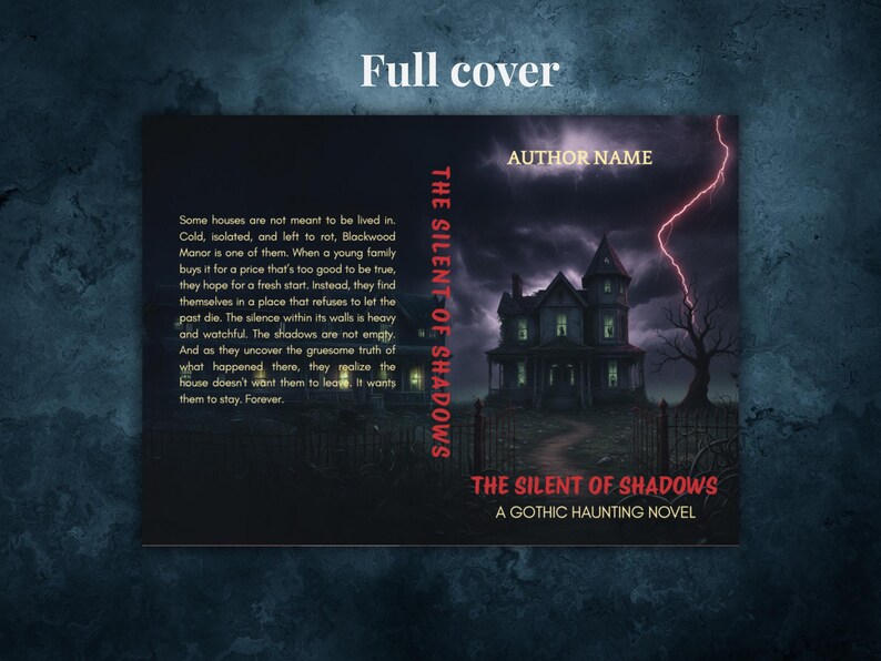 Gothic Horror Book Cover: Haunted House Canva Template (6x9" Paperback ...