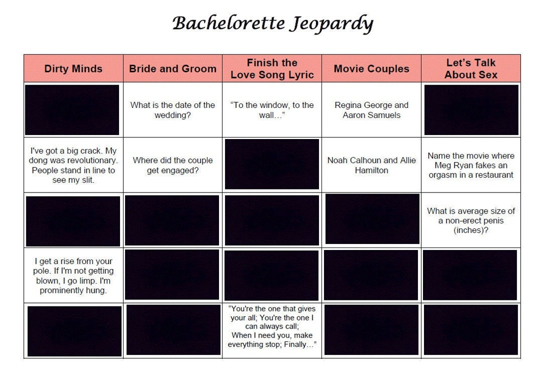 BACHELORETTE JEOPARDY, Bachelorette Party Game, Bachelorette Trivia ...