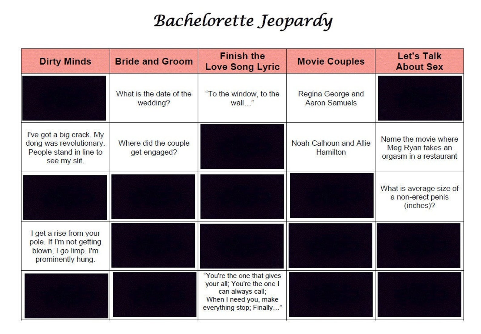 BACHELORETTE JEOPARDY, Bachelorette Party Game, Bachelorette Trivia ...
