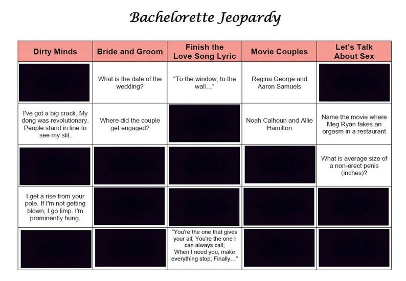 BACHELORETTE JEOPARDY, Bachelorette Party Game, Bachelorette Trivia ...