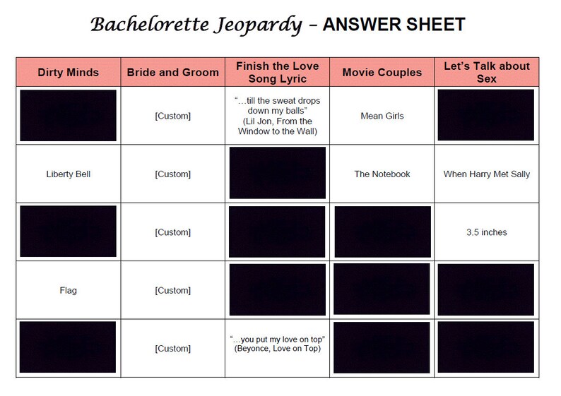 BACHELORETTE JEOPARDY, Bachelorette Party Game, Bachelorette Trivia ...
