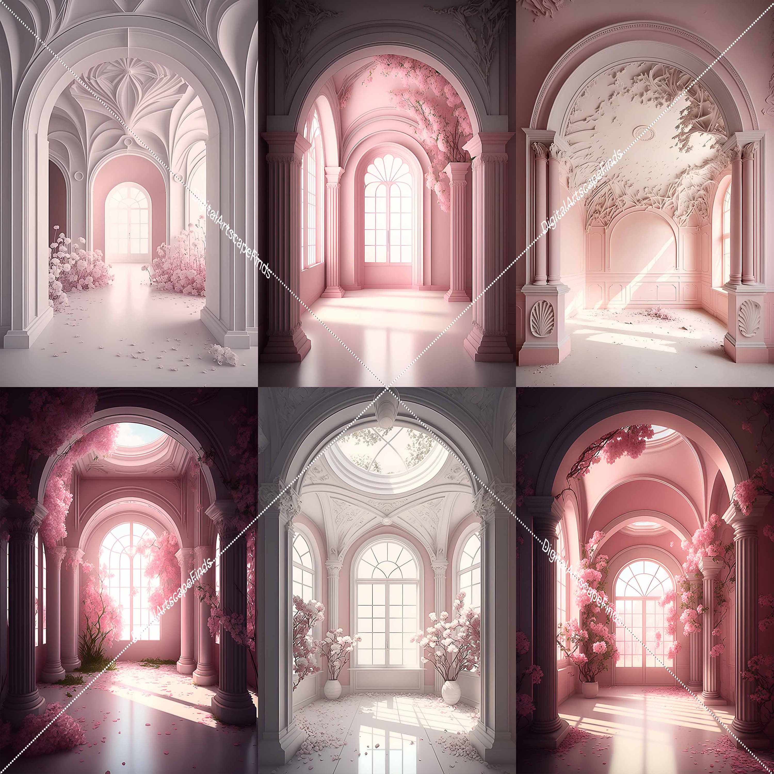 30 Pink and White Room Digital Backdrops Maternity Backdrops - Etsy