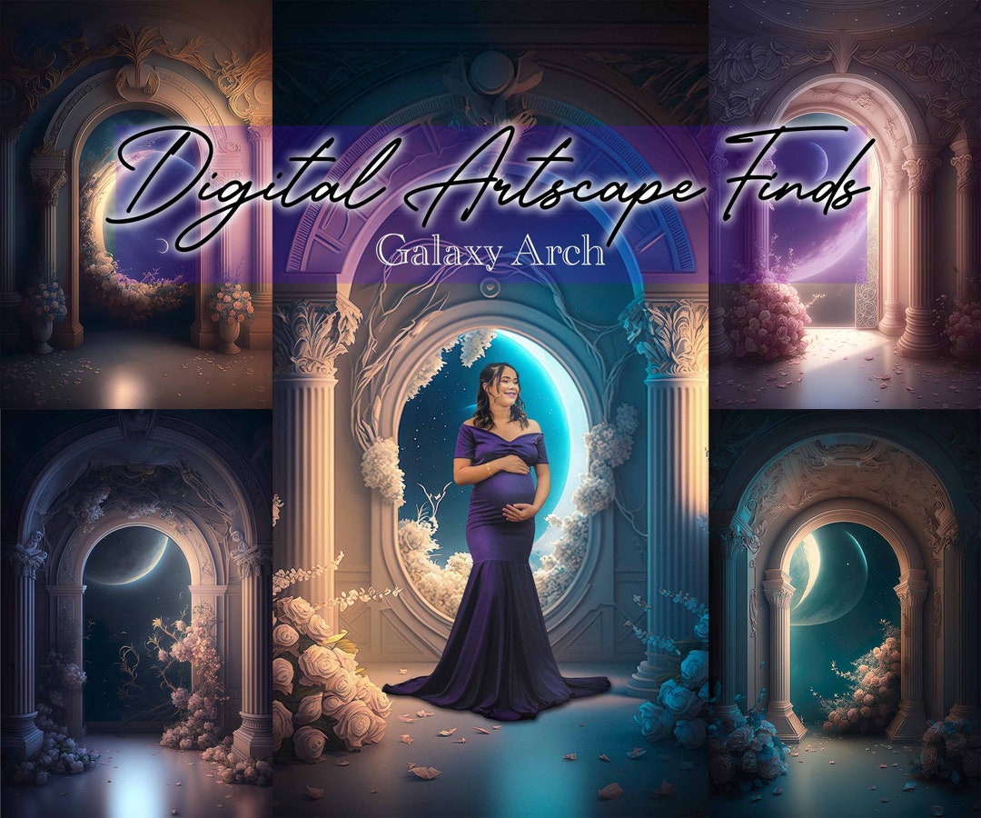 16 Galaxy Arch Digital Backdrops, Photoshop Overlays, Maternity ...