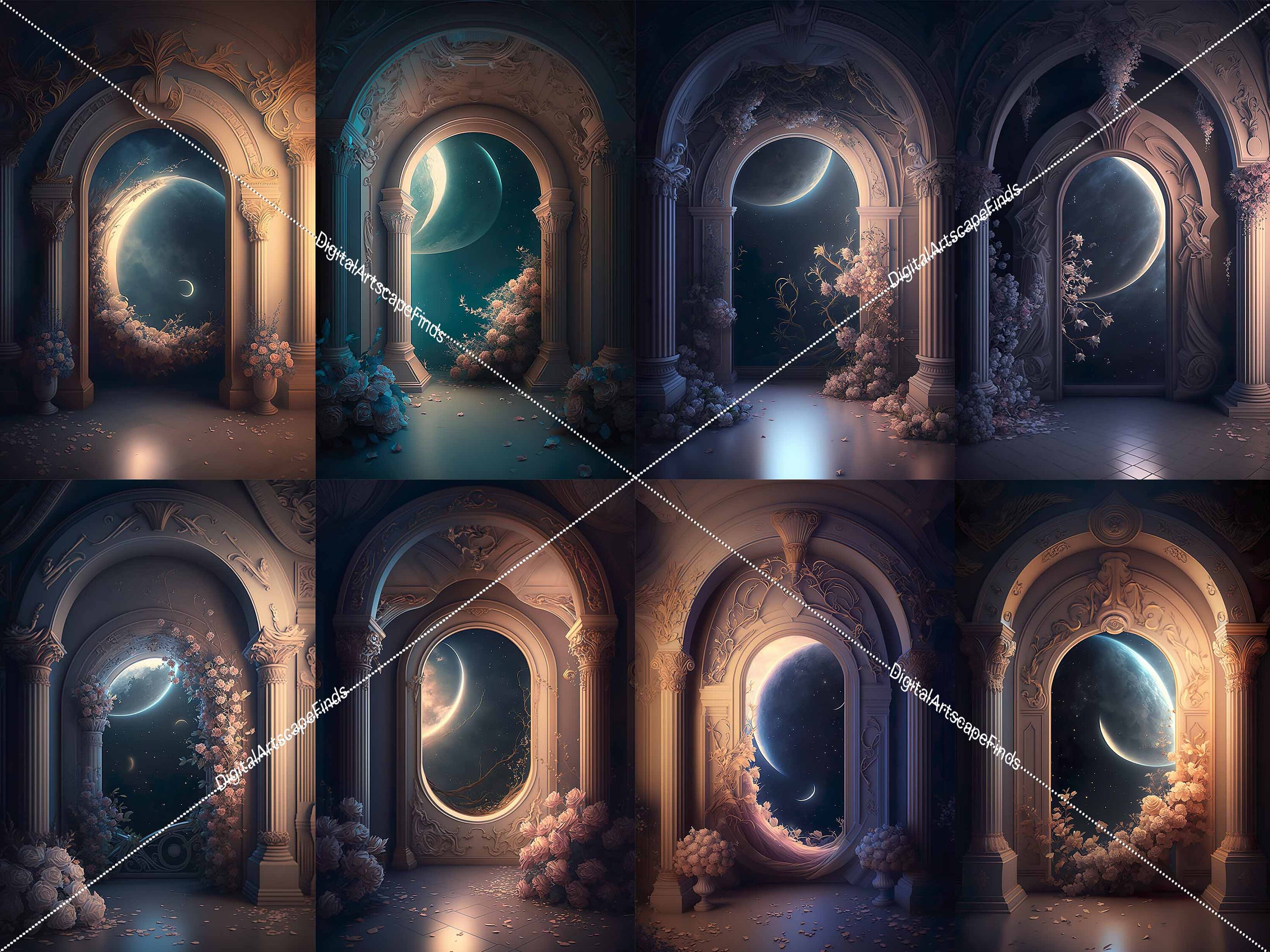 16 Galaxy Arch Digital Backdrops, Photoshop Overlays, Maternity ...