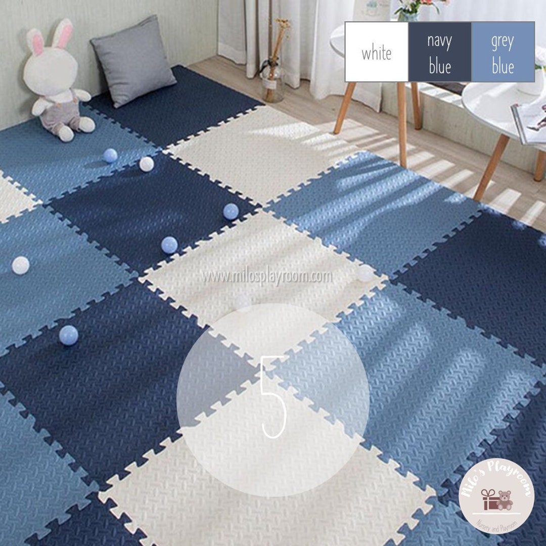 White and Blue Rug Color Puzzle Playmat Mat for Boys Party - Etsy