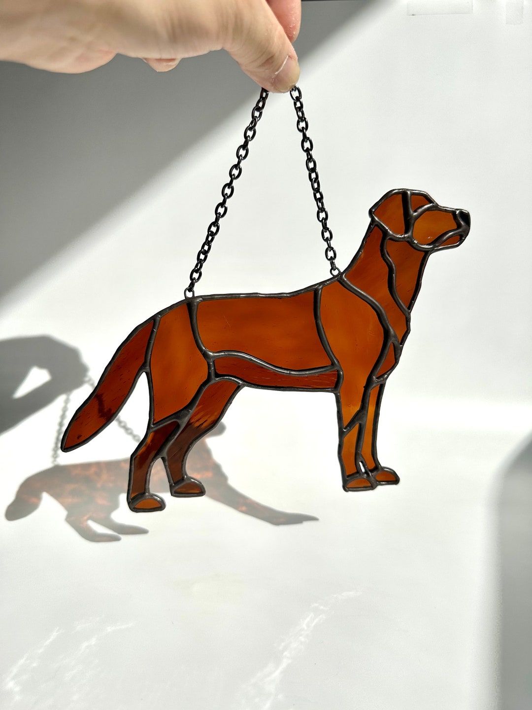 Chocolate Labrador Retriever Stained Glass Suncatcher a - Etsy
