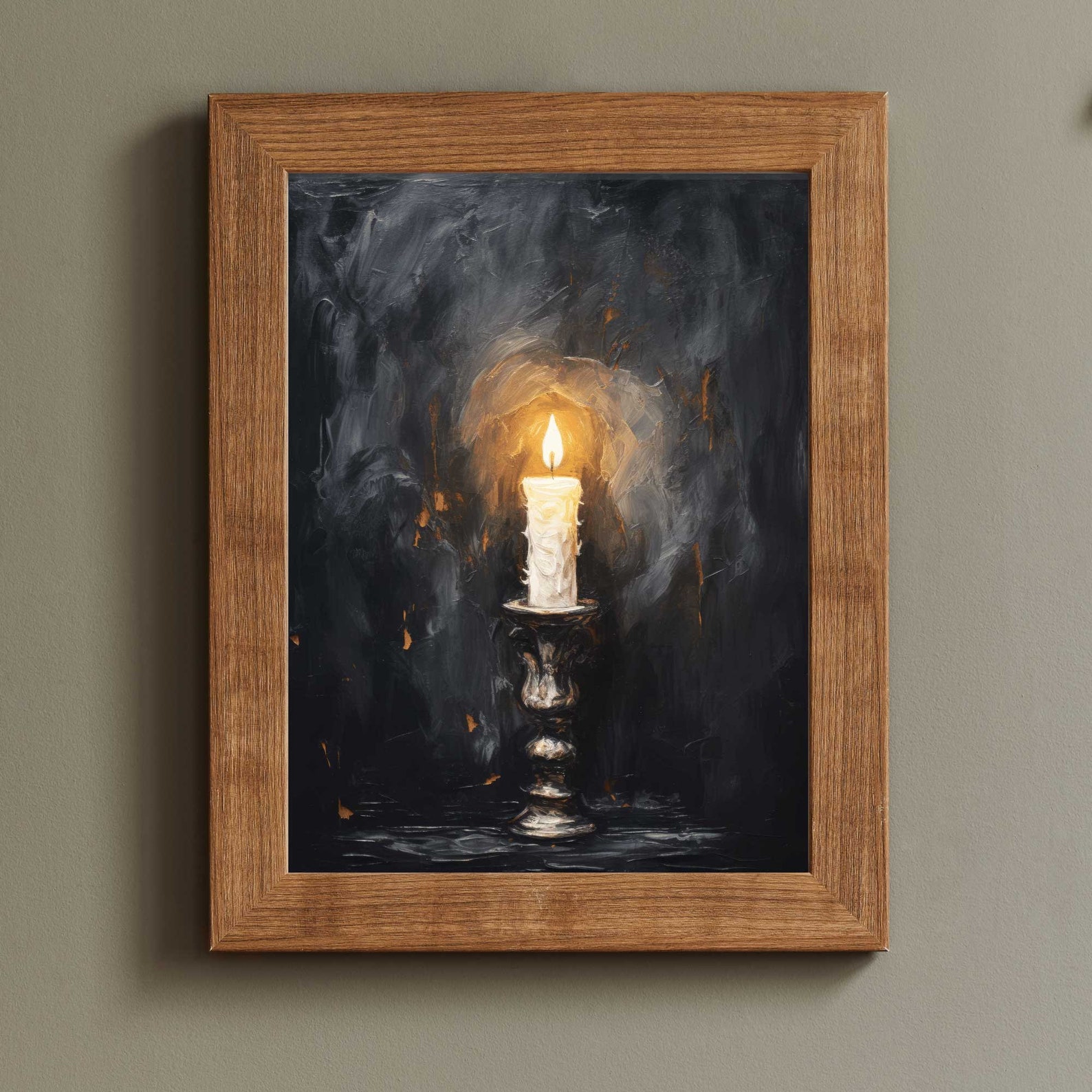 Vintage Wall Art, Candlelight Art Print, Dark Wall Decor, Cozy Wall Art ...
