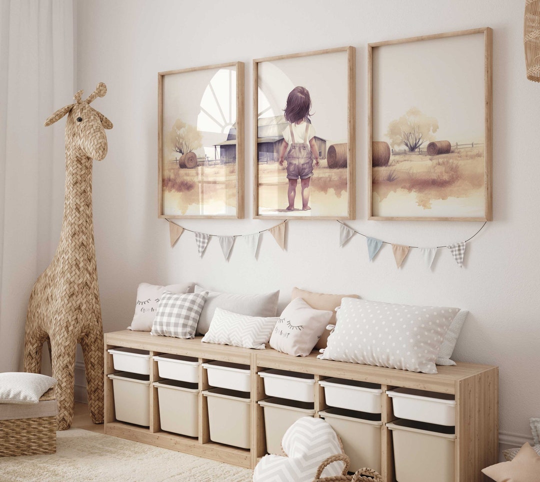 Little Farm Girl Print, Farmhouse Nursery Decor, Countryside Nursery ...