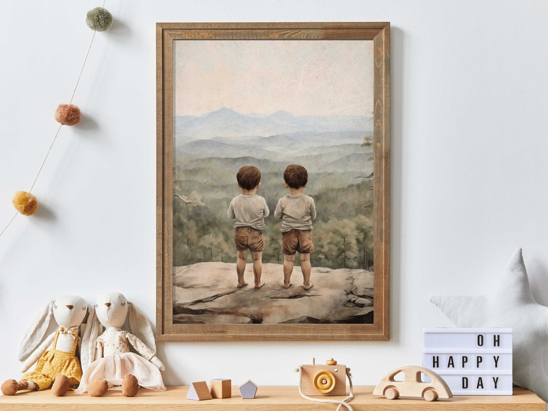Twin Boys Wall Art, Twin Print, Brothers Print, Boy Adventure Nursery ...